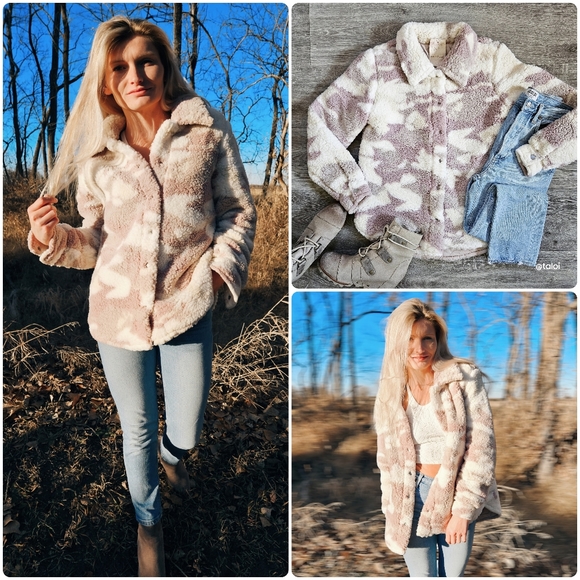 Hem & Thread | Jackets & Coats | New Cozy Camo Teddy Jacket Quilted ...